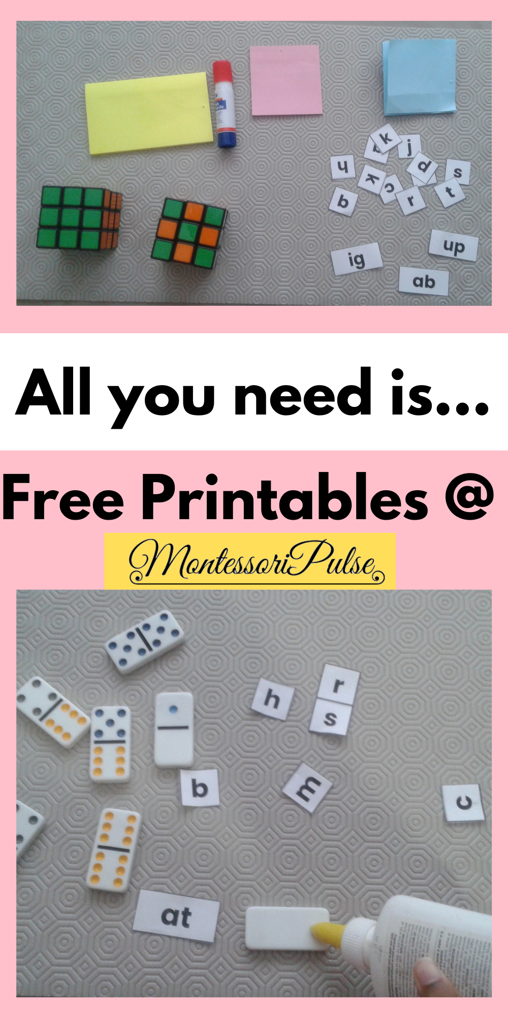 Simple Word Families Activity with Domino Tiles - MontessoriPulse