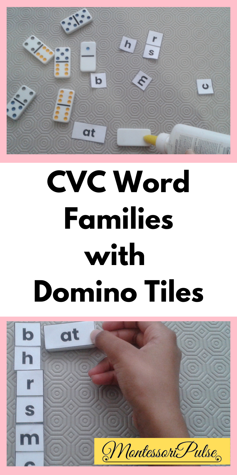 Simple Word Families Activity with Domino Tiles - MontessoriPulse