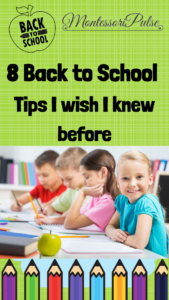 Back to School-8 Tips for a Smooth First Week of school - MontessoriPulse